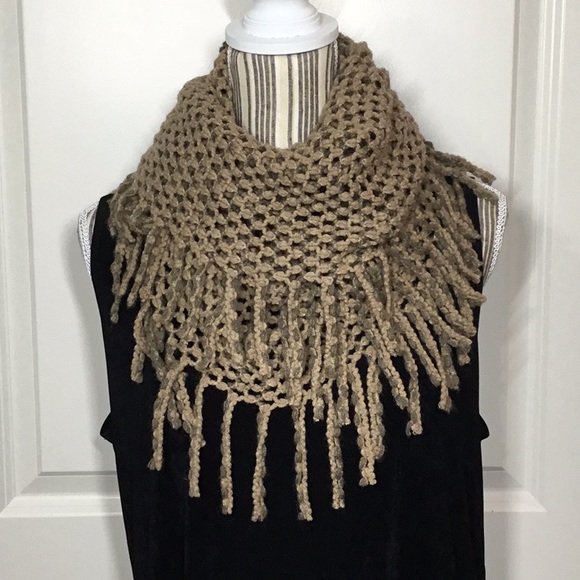 Accessories | Chenille Twotoned Fringed Infinity Scarf | Poshmark